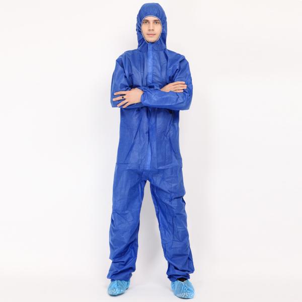 Quality SMMS Breathable Disposable Coveralls , Disposable Work Overalls for sale