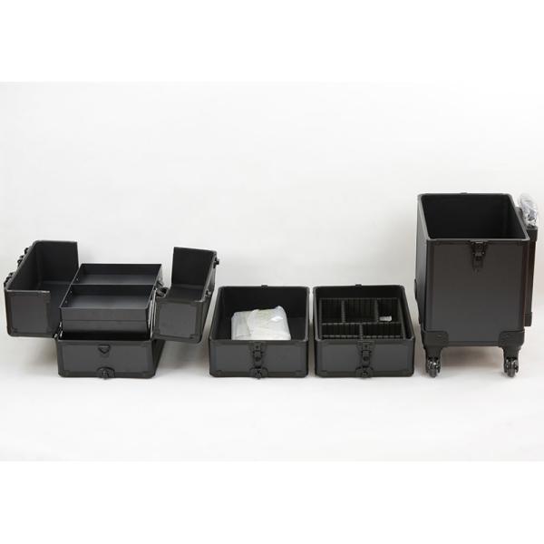 Quality Aluminum Trolley Makeup Case/Pro Makeup Case with Locks and Dividers for Secure for sale