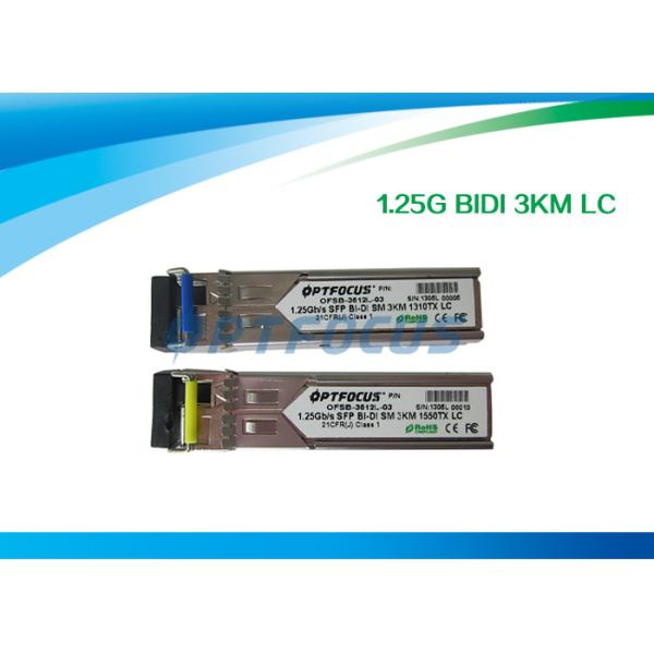 Quality Gigabit Ethernet SFP Optical Transceiver / Fiber Optic Transceiver 1.25G Bi-Di 3km LC Connector for sale
