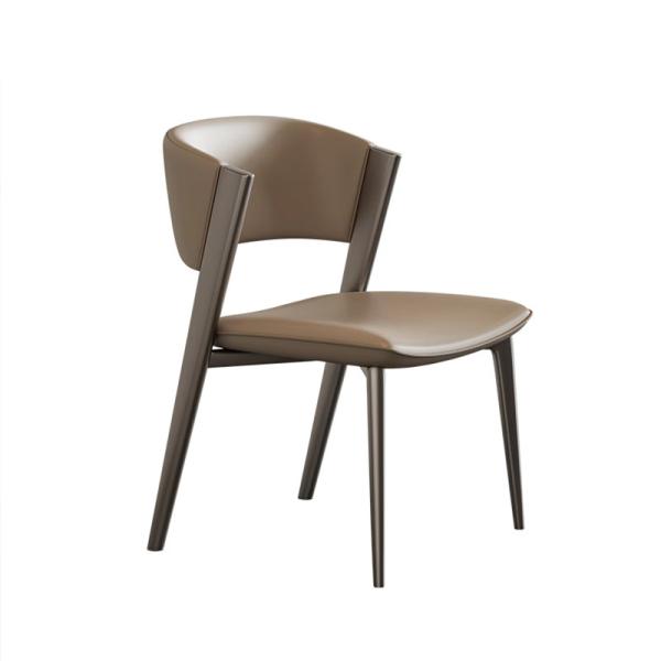 Quality Fabric Leather And Metal Dining Chairs Leather Upholstered Dining Chair for sale