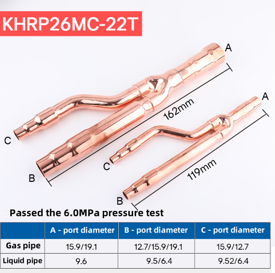 Quality Hailiang Copper Refnet Joint for Hitachi VRF 150-400mm Branch Pipe for sale