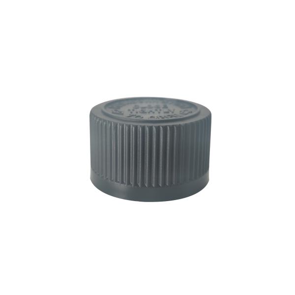 Quality Grey Plastic Screw Lock 28mm Child Resistant Cap For Medicine Bottle for sale