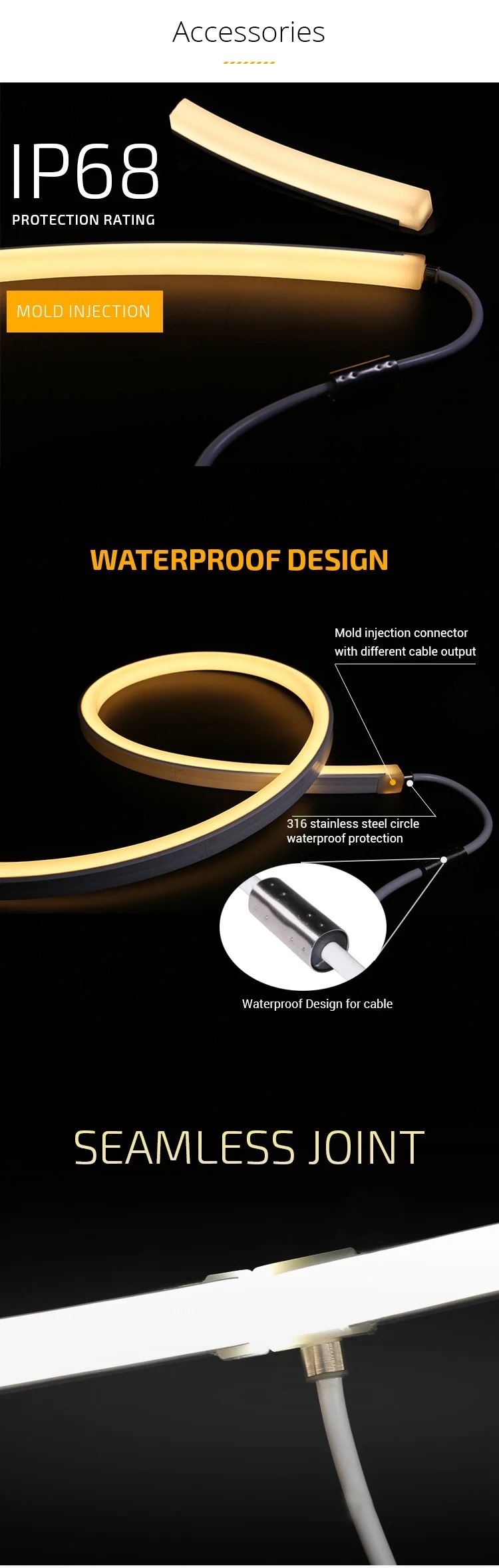 Three Side Emitting Flexible PVC LED Neon Strip Light 6