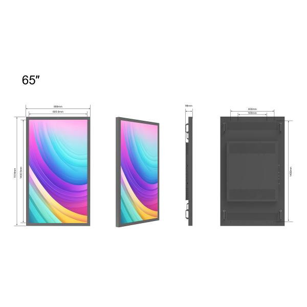 Quality 65 Inch 2500nits Hight Brightnees Outdoor LCD Display For Business Weatherproof IP65 series maintenance-free for sale