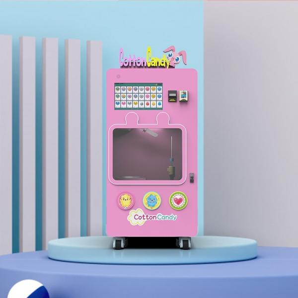 Quality Small Automatically Candy Floss Vending Machine Double Nozzle Coin Bill Credit card for sale