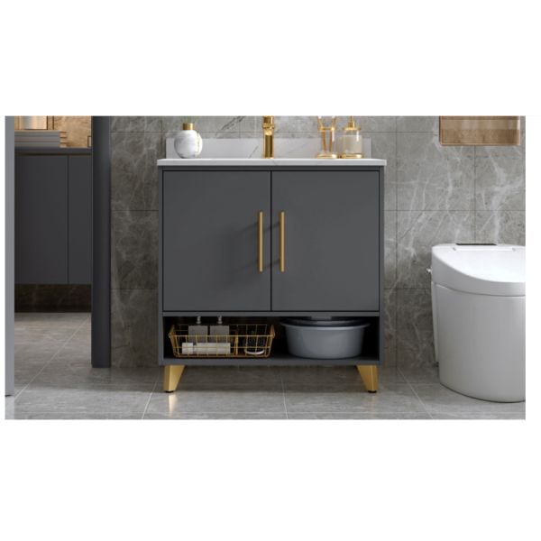 Quality Fireproof Mildew Proof Floor Mount Vanity Cabinet Modern for sale