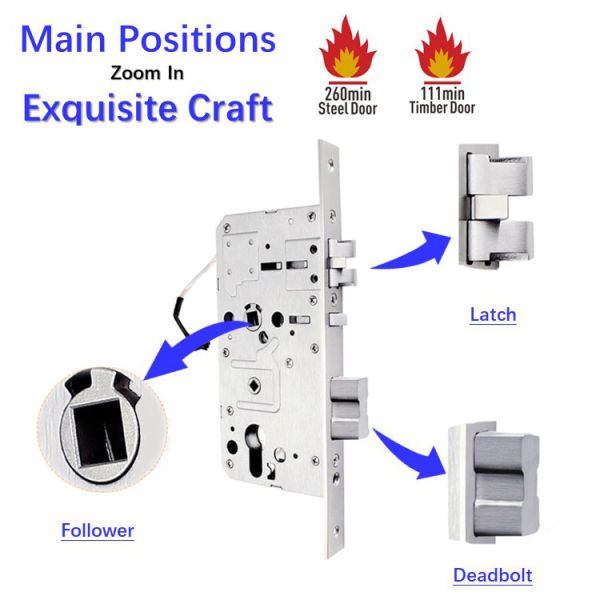 Quality European Latch Security Smart Door Lock in Stainless Steel 304 Customized by for sale