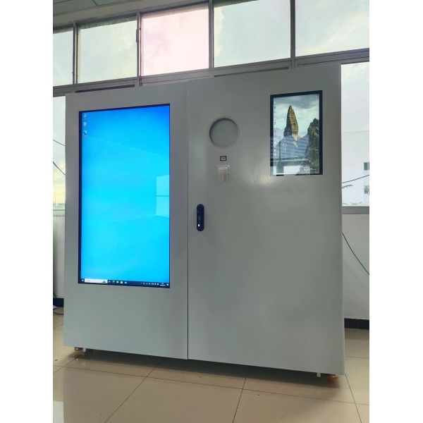 Quality Retail chain 55inch ads screen AI powered PET bottle & metal cans Recycling RVM for sale