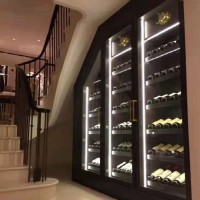 Quality Black Metal Wine Cabinet Against The Wall Glass Door Bar Cabinet for sale