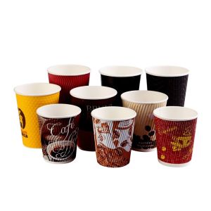 Quality PE Coated Stable Triple Wall Coffee Cups 8 Oz Biodegradable Paper Cups for sale