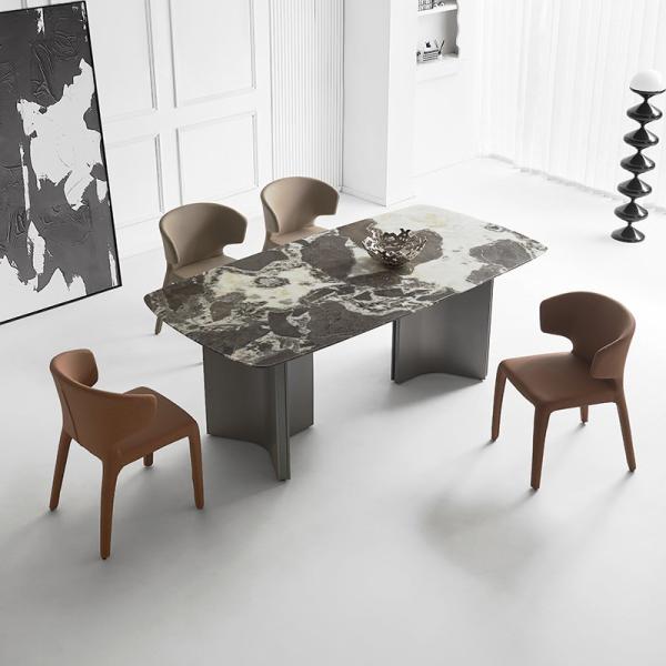 Quality Light Luxury Stainless Steel Marble Square Living Room Furniture for sale