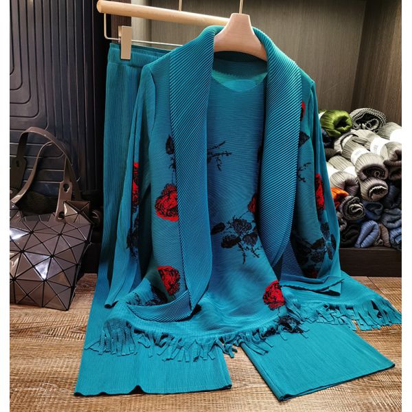 Quality Autumn Fashion Suit Women's Loose Large Size Print Top High Waist Slimming Wide-leg Pants Two-piece Set for Women for sale