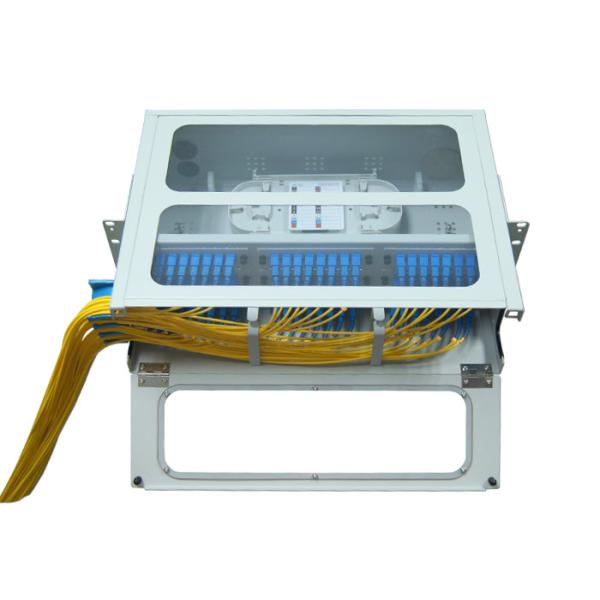 Quality SC LC Rack Fiber Optic Patch Panel 48 96 Port 19 U Sliding Type Transparent Top for sale