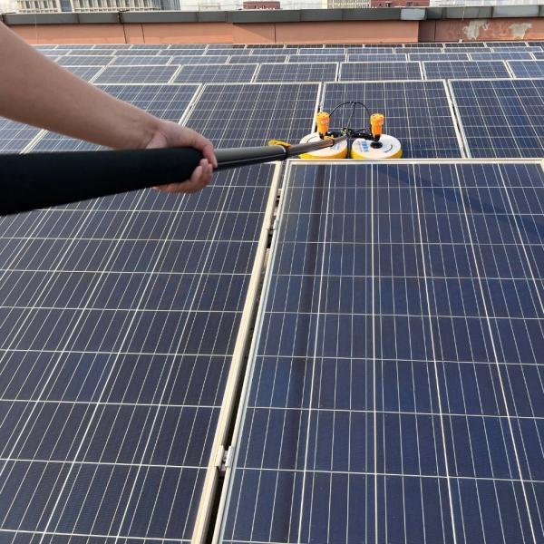 Quality Electric Double-Disc Rotating Brush for Solar Panel Cleaning with Long for sale