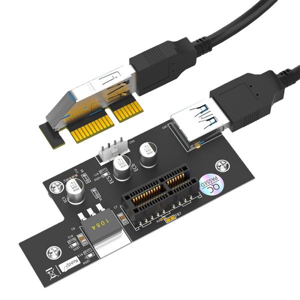 Quality PCI-E 1X to 16X Riser Card Extender 22cm with Magnetic Foot Pads for sale