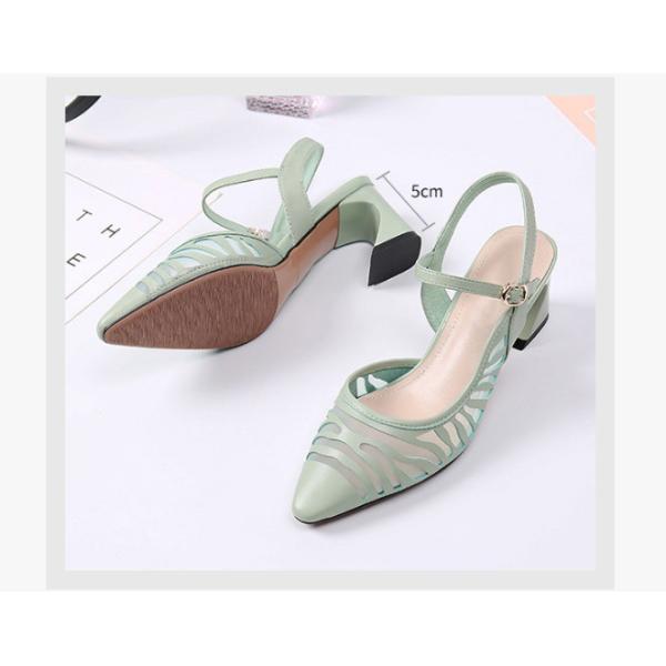 Quality Cusp Shape Sheepskin Strappy Mid Heel Sandals for sale