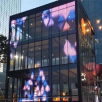 Quality P3.9-7.8Q50T Transparent Glass LED Screen Window Wall for sale