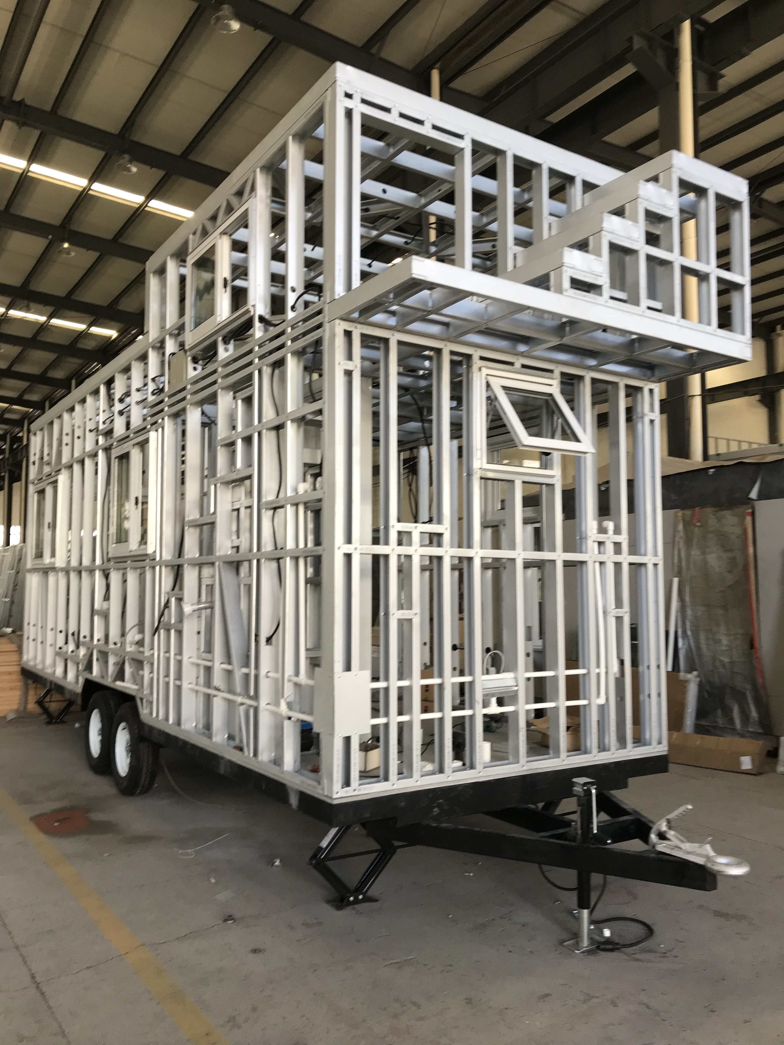 Quality Prefab Tiny House Ready To Ship Made Steel Frame With Trailer On Wheels for sale