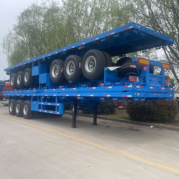 Quality 20Ft Flatbed Semi Trailer For Container Transport With Max Payload 40T for sale