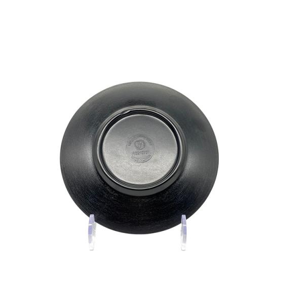Quality Cafeterias Black Melamine Salad Plate Durable Imitation Porcelain for sale