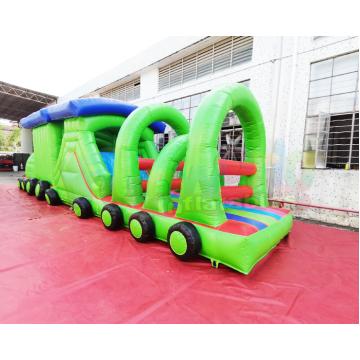 Quality Train Bouncy Castle 13.2X4.7X3M Inflatable Obstacle Course for sale