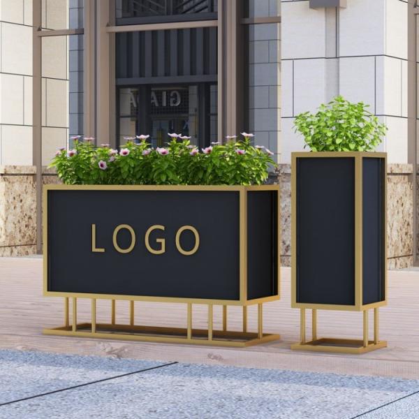 Quality Customized Square Metal Plant Pots Outdoor Steel Rectangular Planters for sale