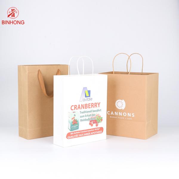 Quality Custom Sizes Twisted Handle ODM Kraft Paper Bag for sale