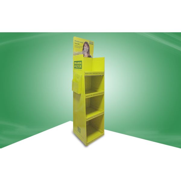 Quality Heavy Duty Floor Standing POS Cardboard Displays With Flyer / Brochure Pockets for sale