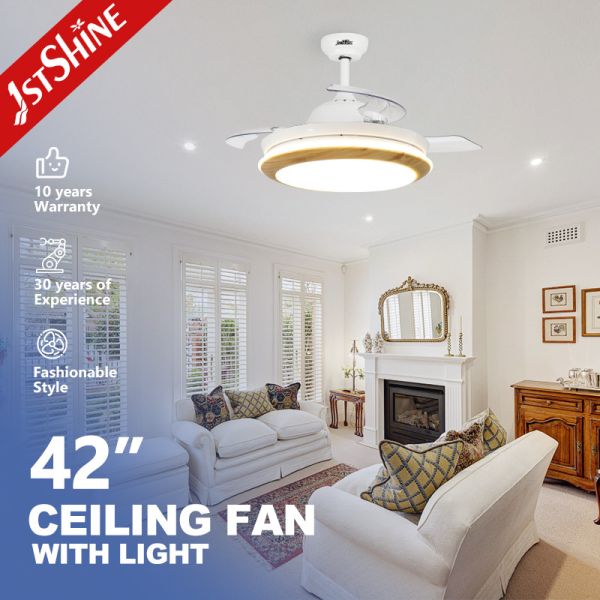 Quality 3 Retractable Blades 3 Light Color Changing Ceiling Fan For Living Bedroom Restaurant for sale