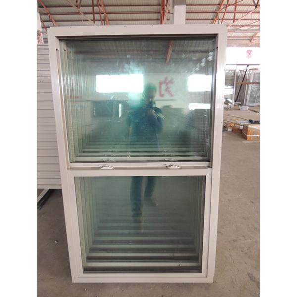 Quality Ventilation Glass Apricot UPVC Single Hung Window Vertical Sliding Design for sale