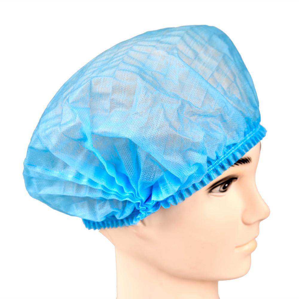 Quality 25gsm Non-Woven Double Elastic Disposable Round Head Cap Medical Doctor/Nurse for sale