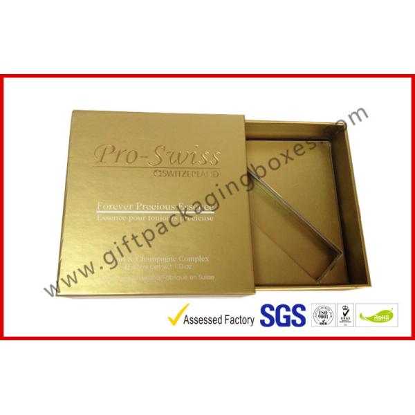 Quality Golden USB Drawer Luxury Gift Boxes With Foil And Embossed Logo for sale