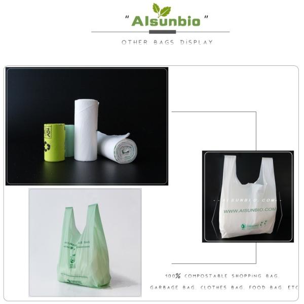 Quality Eco Foldable Compostable Carrier Bags Die Cut Plastic Grocery Heavy Duty for sale