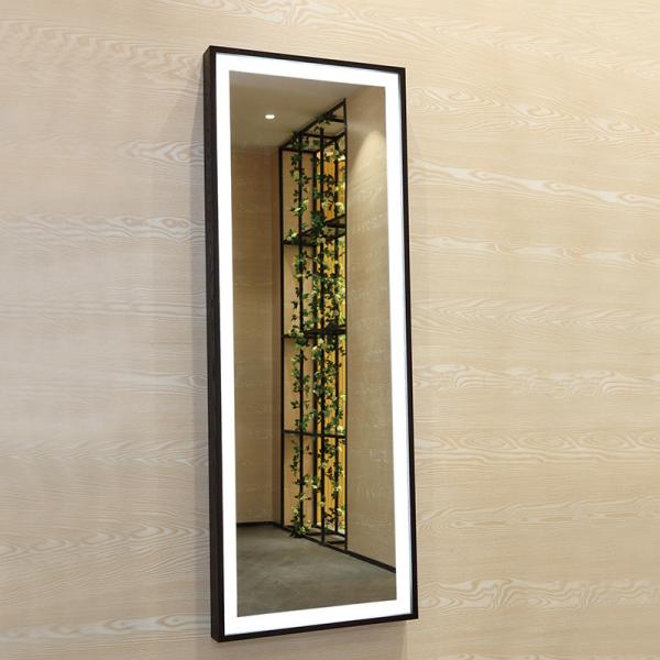 Quality Wooden Frame Led Full Length Mirror Color Temperature Adjustable Led Full Body for sale
