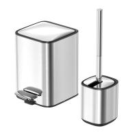 Quality 3L 5L Stainless Steel Bathroom Pedal Trash Can Household Waste Bin Soft Close for sale