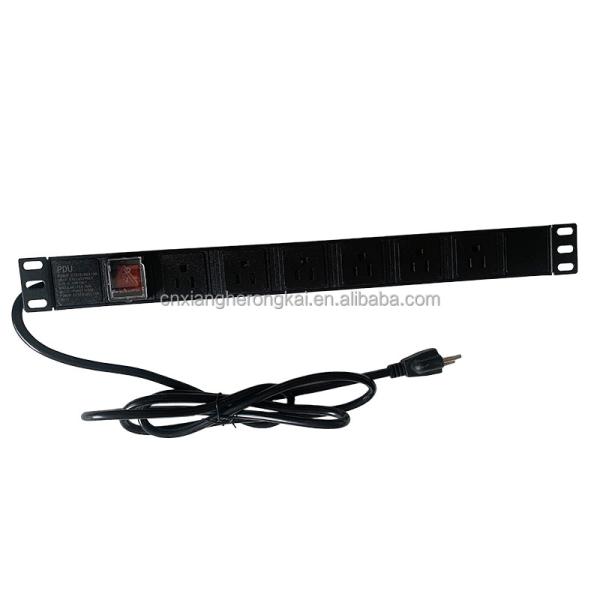 Quality Black 8 Ways 20A Double-Break Switch American Standard Power Socket PDU for for sale