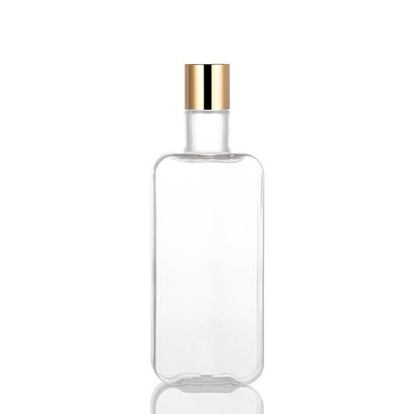 Quality 300ml Disc Cap Bottle Transparent PETG Material Recycable With Gold Lid for sale