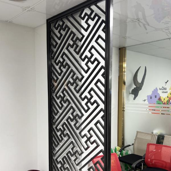 Quality Black Matt Finished Stainless Steel Screen Partition Room Divider Screen Modern Design for sale