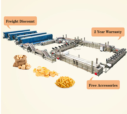 Quality Food Industry Equipment Frozen French Fries Production Line with 100kg/h Capacity for sale