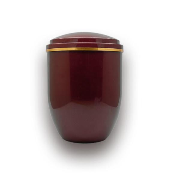 Quality Bordeaux Color Funeral Ash Urn With Gold Belt For Human Reserved In ABS Plastic for sale
