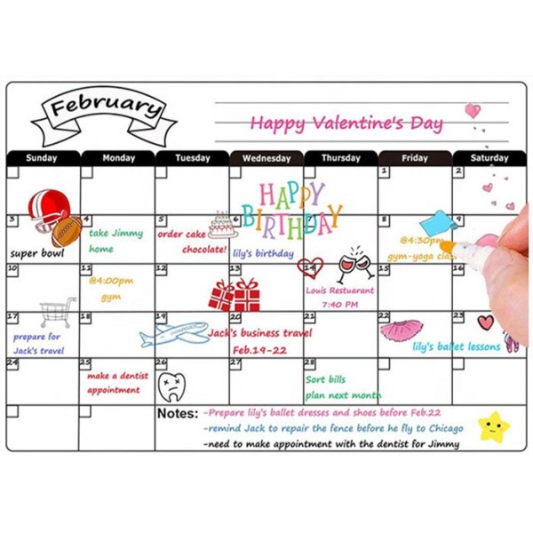 Quality Custom Dry Erase Magnetic Refrigerator Calendar , Magnetic Weekly Planner 12'' X 16'' for sale