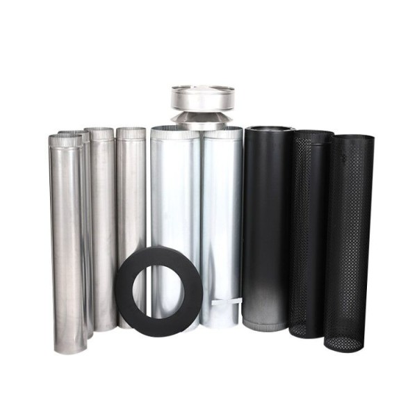 Quality Ceiling Class A Double Wall Chimney Pipe Fireproof Silver Metal Color Without for sale