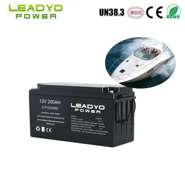 Quality Screwable Lithium Ion Phosphate Battery , ABS Case Deep Cycle Marine Battery for sale
