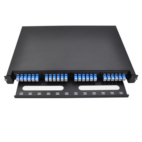 Quality SC 24 Ports 1U Rack Mount Slide Fiber Optic Patch Panel For Data Center Cabinet for sale