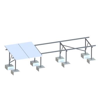 Aluminum Frameless Flat Roof Solar Mounting System , Commercial Ballast Mounting