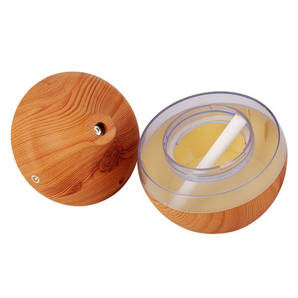 Quality Small Size 300ml Wood Grain Cool Mist Room Humidifier with Color Change LED for sale