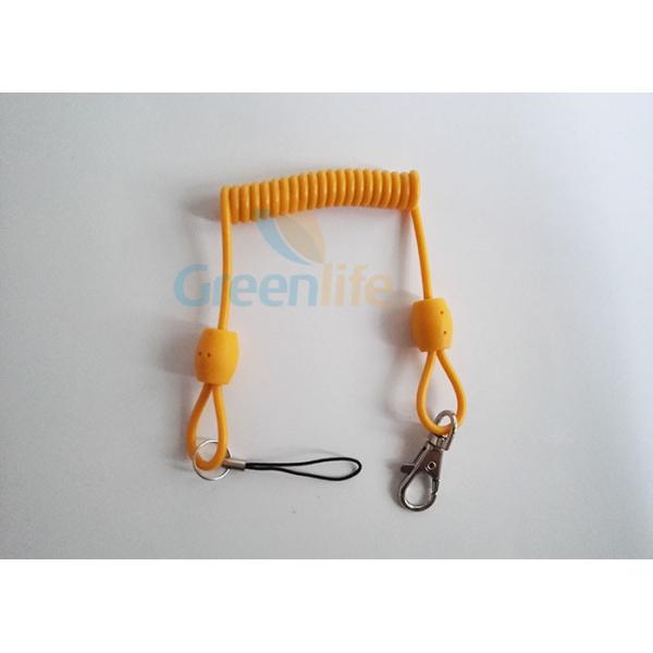 Quality Stretched 80 CM Bungee Retractable Tool Lanyards Yellow Spring Key Chain Holder for sale