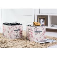 Quality Retro Flower Printing 11.8" Fabric Cube Storage Bin for sale