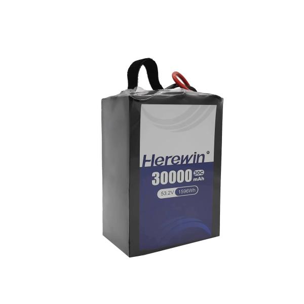 Quality Herewin 14S1P 30000mAh Soft Pack Semi Solid State Battery 30C Sprayer UAV Battery 53.2V for sale