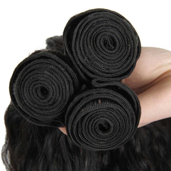 Quality Virgin Indian Human Hair Bundles Coarse Kinky Straight Hair Extensions for sale
